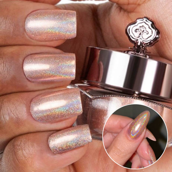 Latte Nail Color - Pretty Holographic Nail Powder | Sistaco